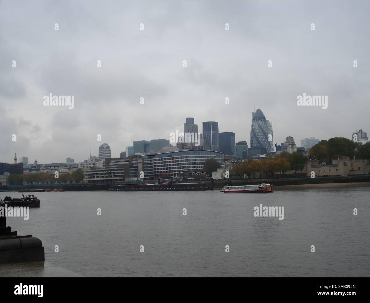 A cloudy day view of London's skyline featuring modern skyscrapers and ...