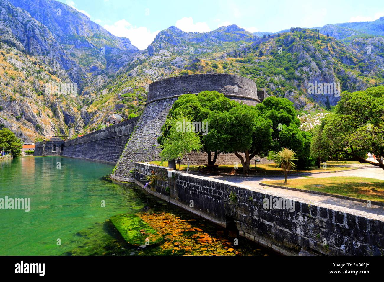 Old medieval fortifications of Kotor, Montenegro - city walls, towers ...