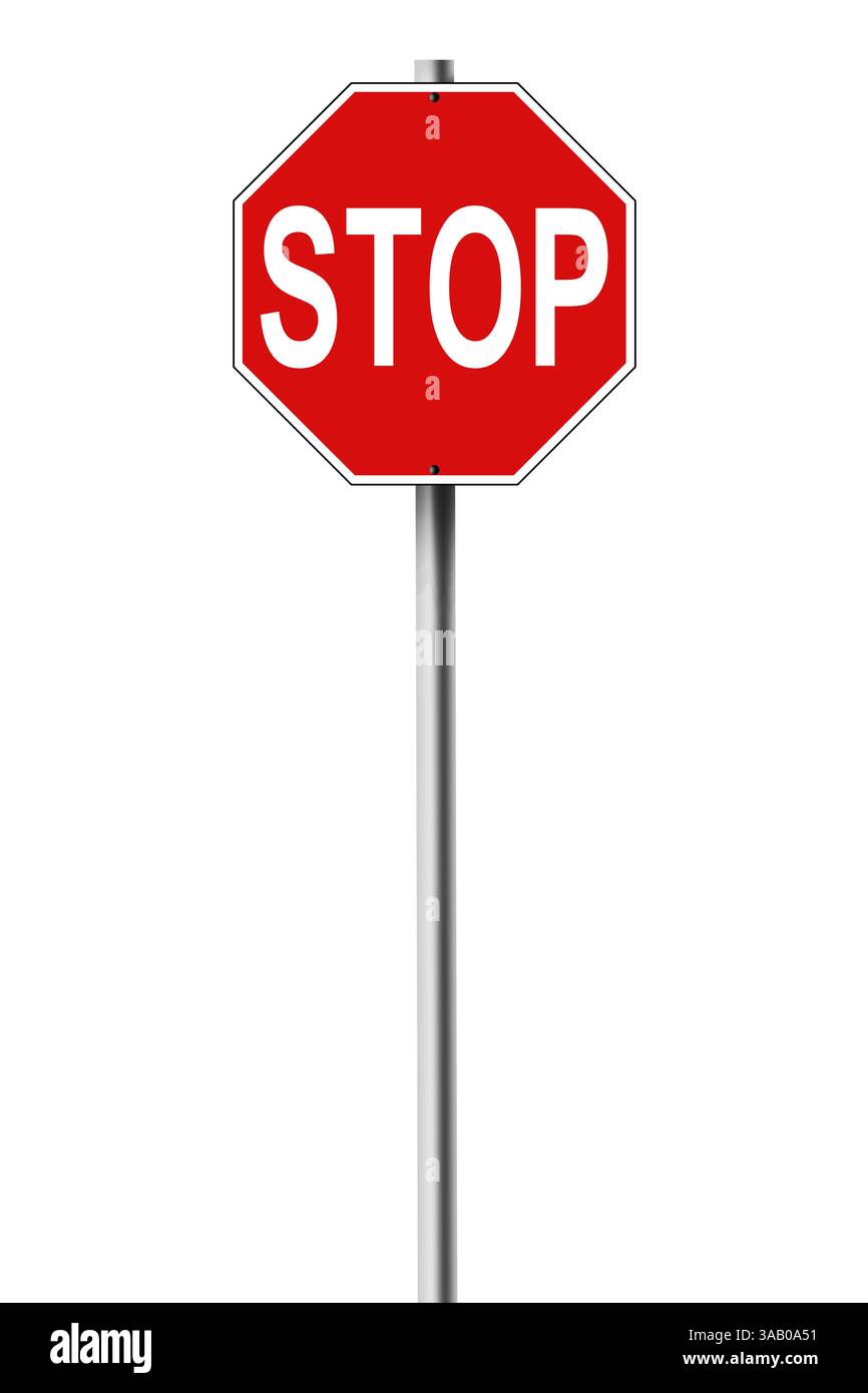 Stop sign on a pole Stock Photo - Alamy