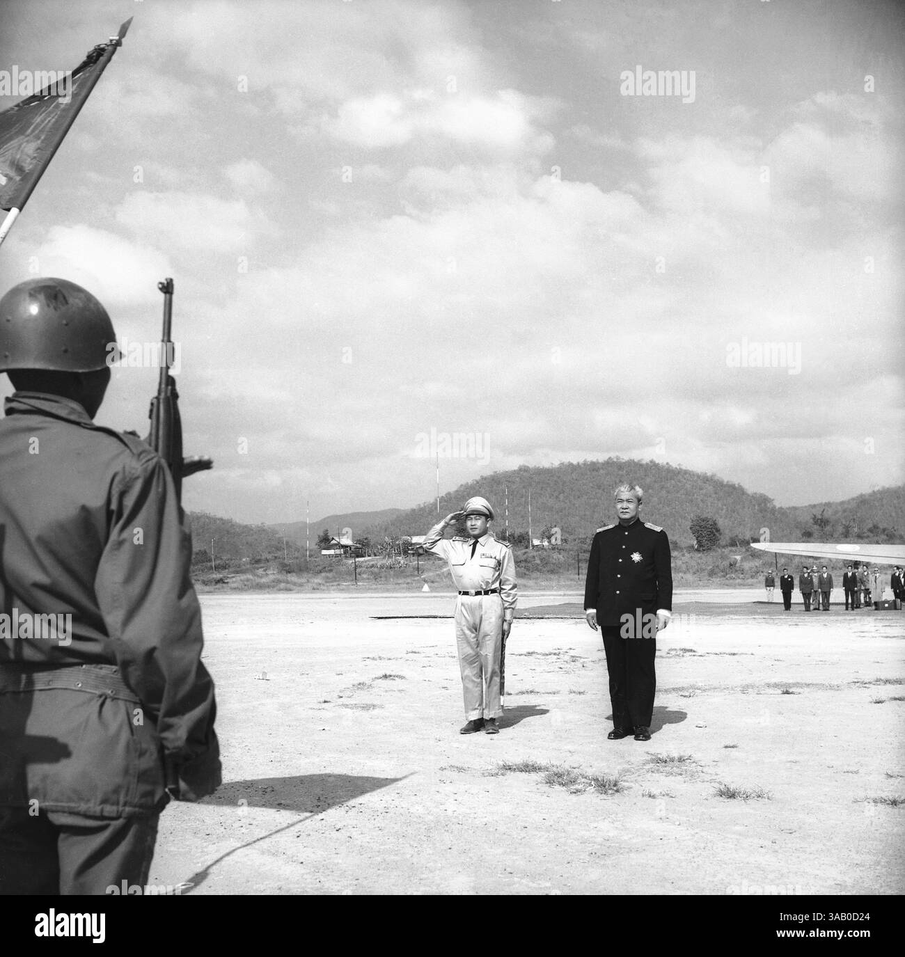 General Bounleut Saycocie, chief of the operational Lao army, left and ...