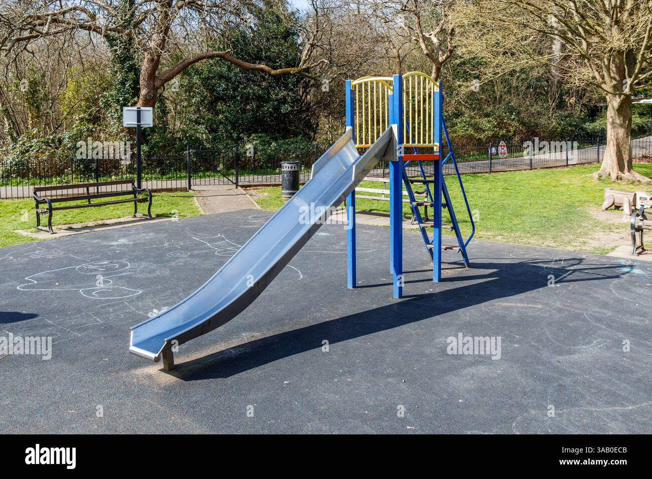 A small children's slide in the toddlers' playground in Waterlow Park ...