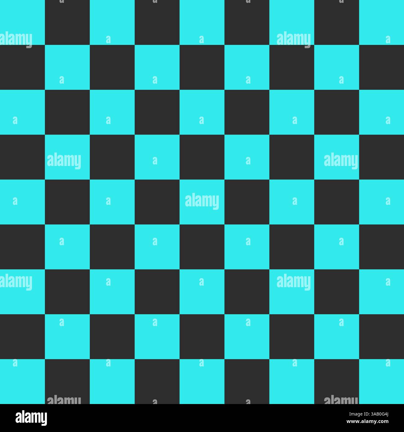 Seamless black and turquoise chess checkered grid pattern in Memphis ...