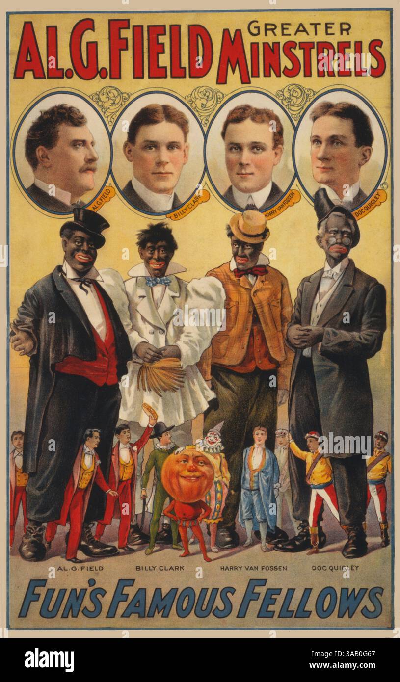 Vintage poster for Al. G. Field Greater Minstrels, Fun's Famous Fellows ...