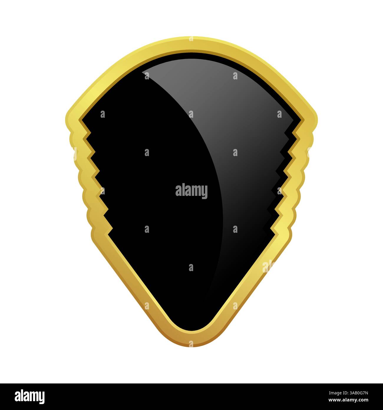 Black shield with glossy bright golden frame. VIP luxury logo design ...