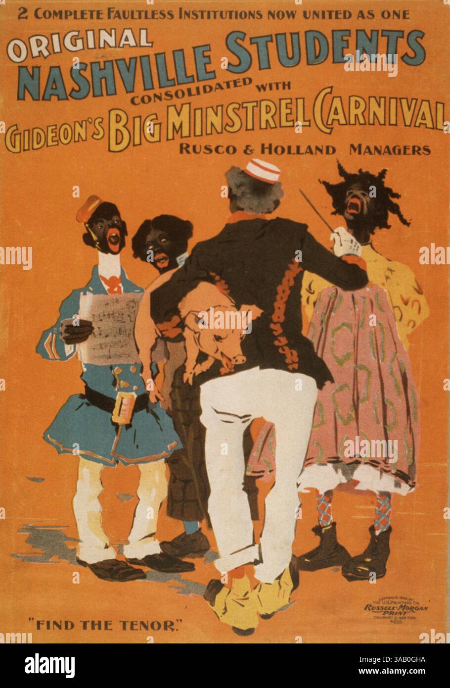 Vintage poster of the Original Nashville Students with Gideon's Big ...