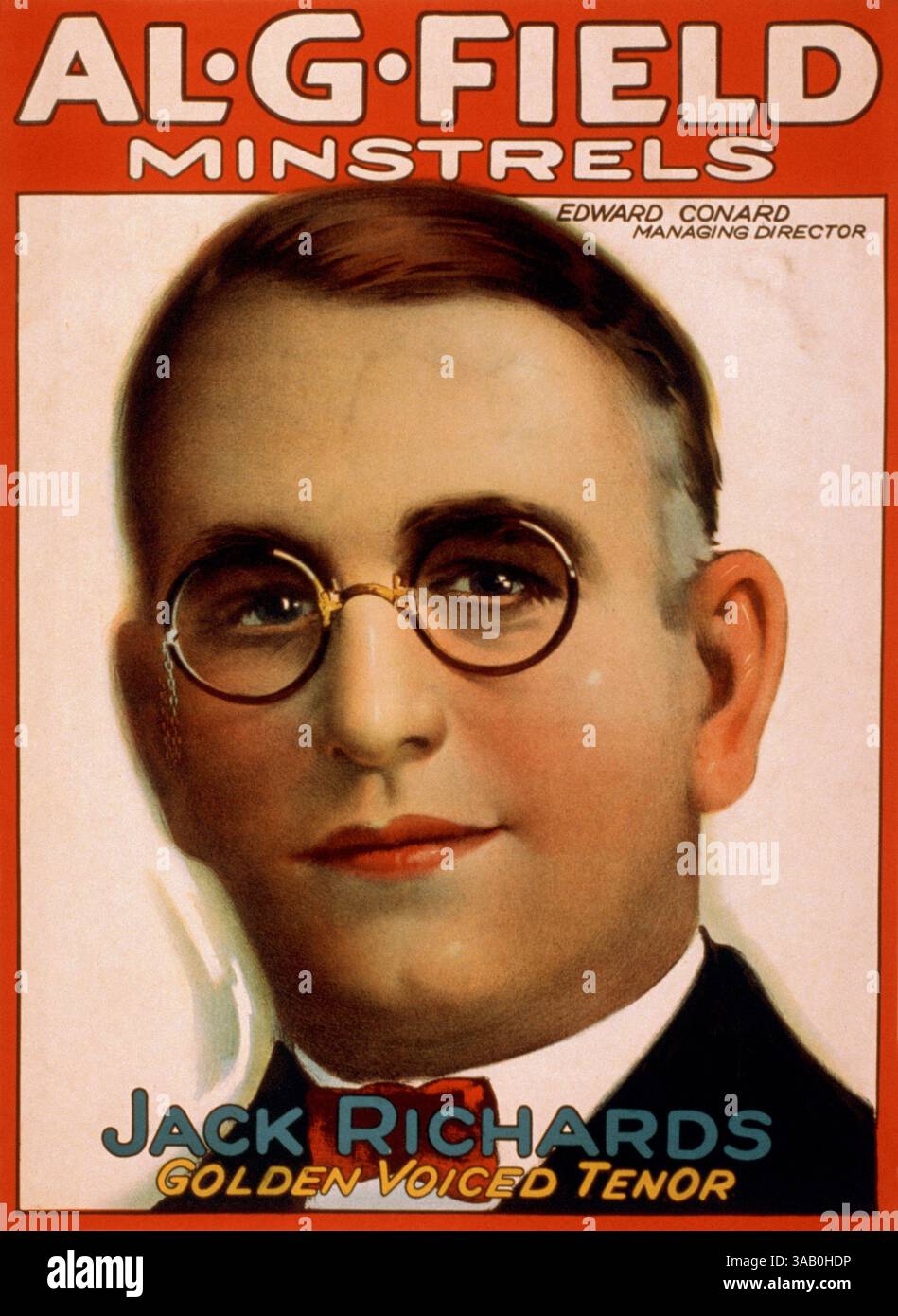 Vintage poster of Al. G. Field Minstrels, featuring Jack Richards, circa 1898 Stock Photo - Alamy