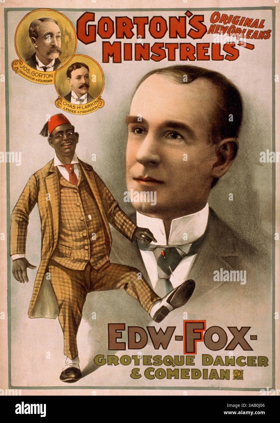 Vintage poster of Gorton's Original New Orleans Minstrels, featuring ...