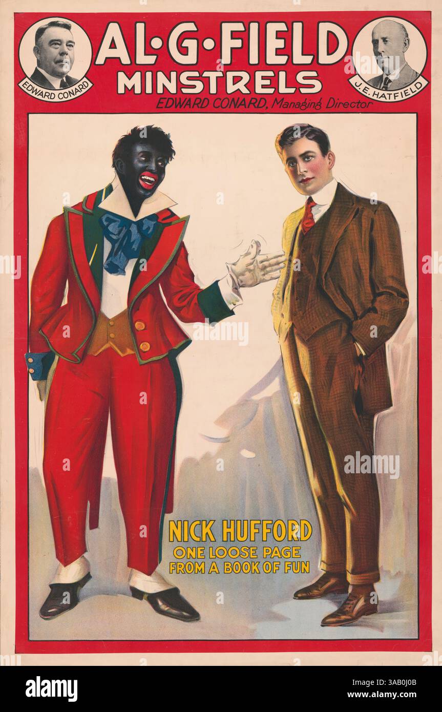 Vintage poster of Al. G. Field Minstrels, featuring Nick Hufford, circa ...