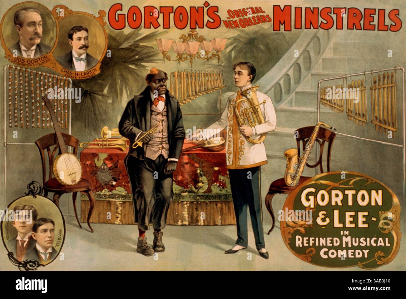 Vintage poster of Gorton's Original New Orleans Minstrels, a refined ...