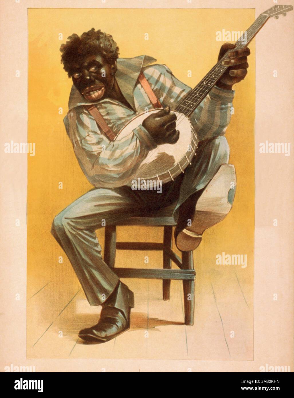 African American, seated, playing banjo, circa 1892 Stock Photo - Alamy