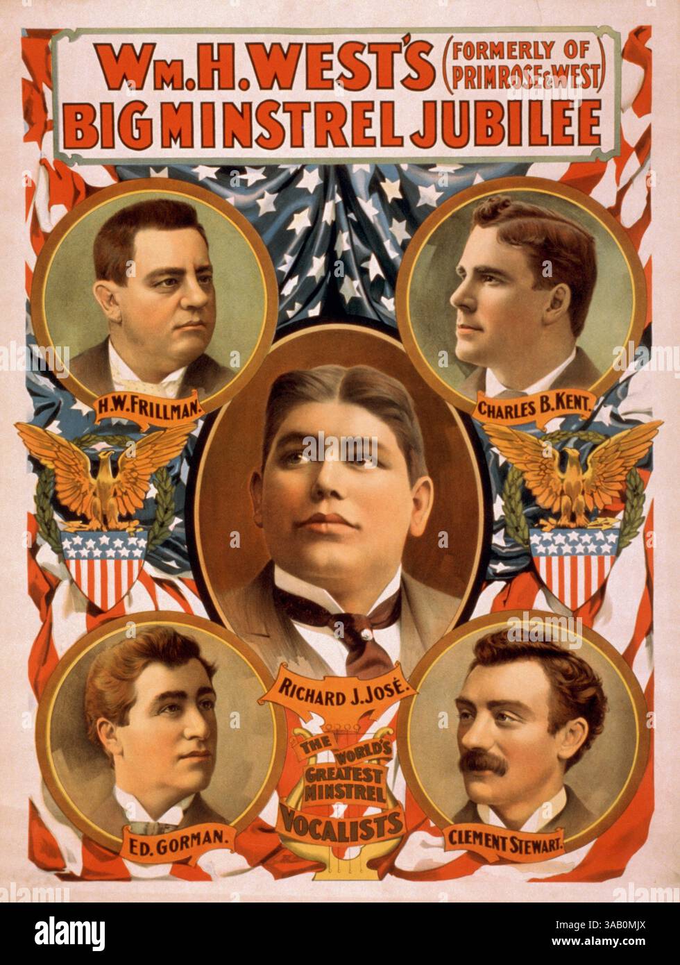Vintage poster of Wm. H. West's Big Minstrel Jubilee, the world's ...