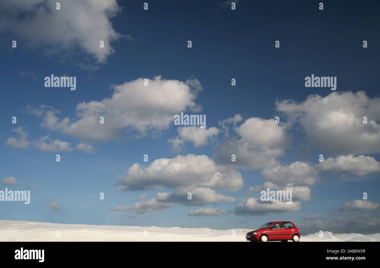 Traffic on a rural road in Denmark Stock Photo - Alamy