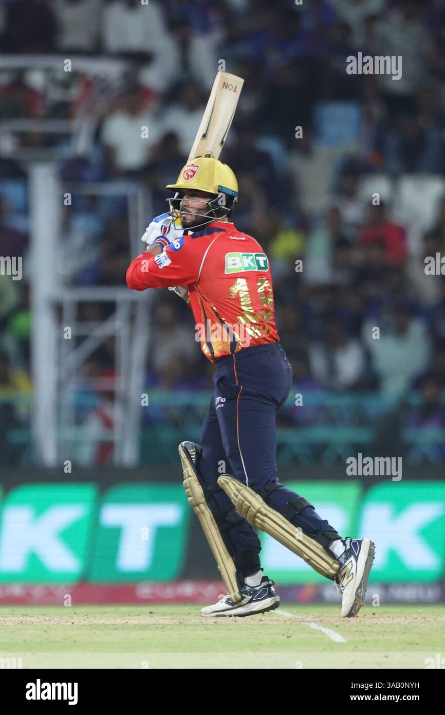 Punjab Kings' Nehal Wadhera plays a shot during the Indian Premier ...