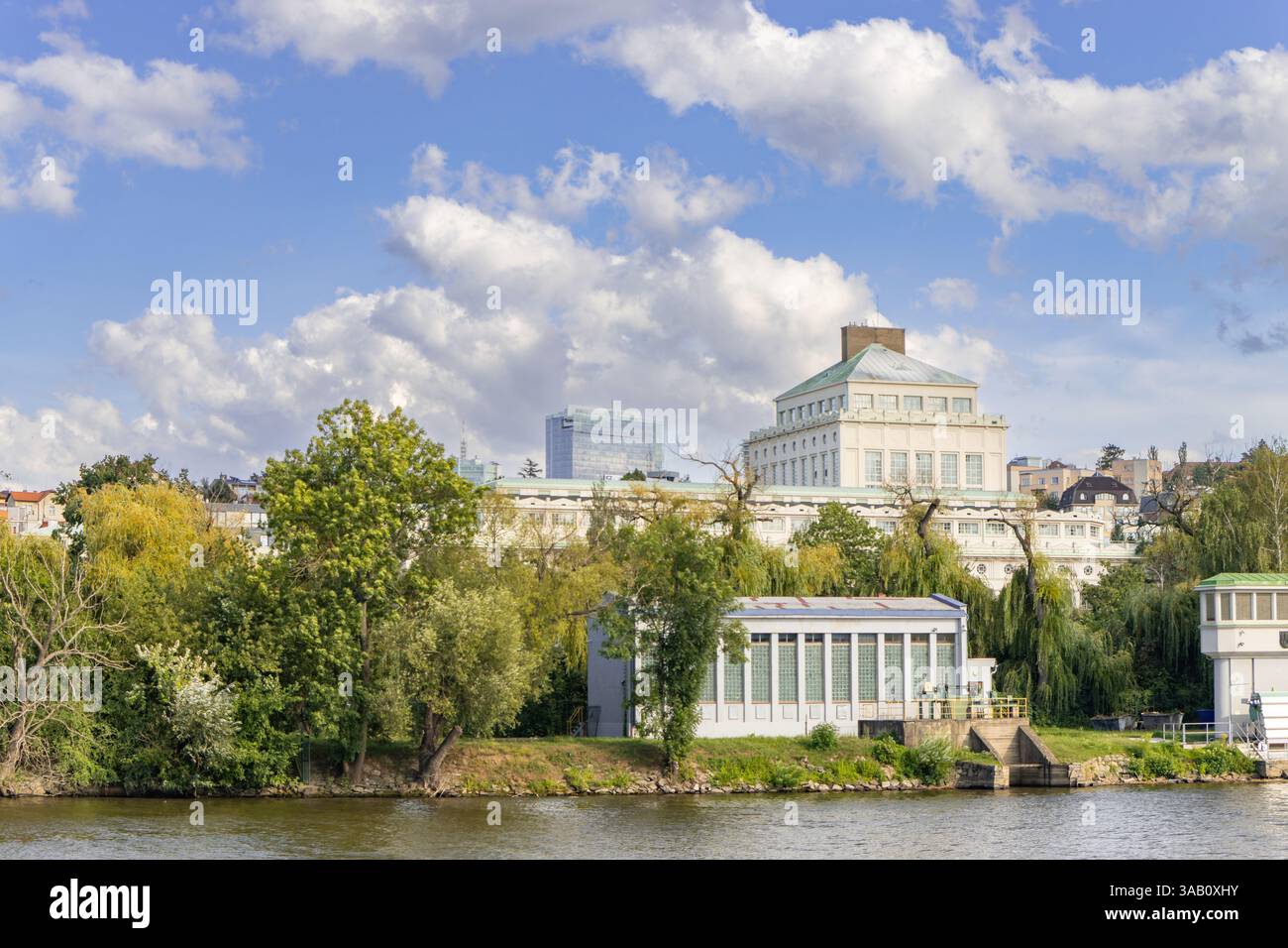 Prague, Czech republic. Building of Podoli Waterworks - Podolska ...
