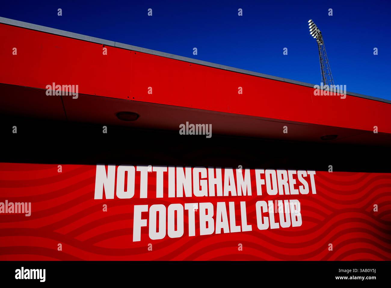 A general view of Nottingham Forest signage at the City Ground ...