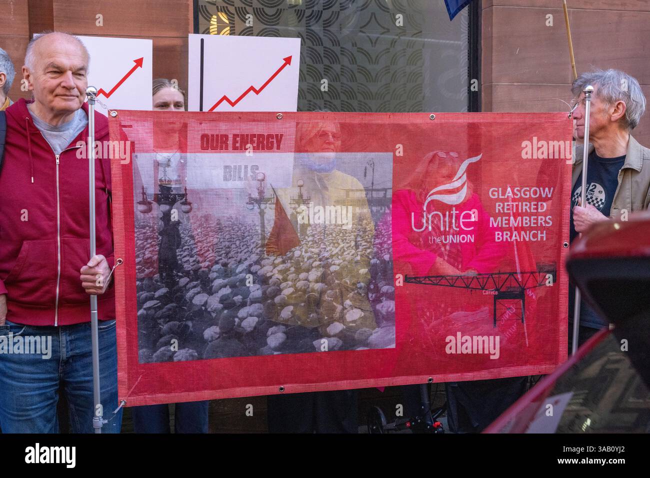 Glasgow Scotland, UK. 1st Apr, 2025. Unite Community members gather ...