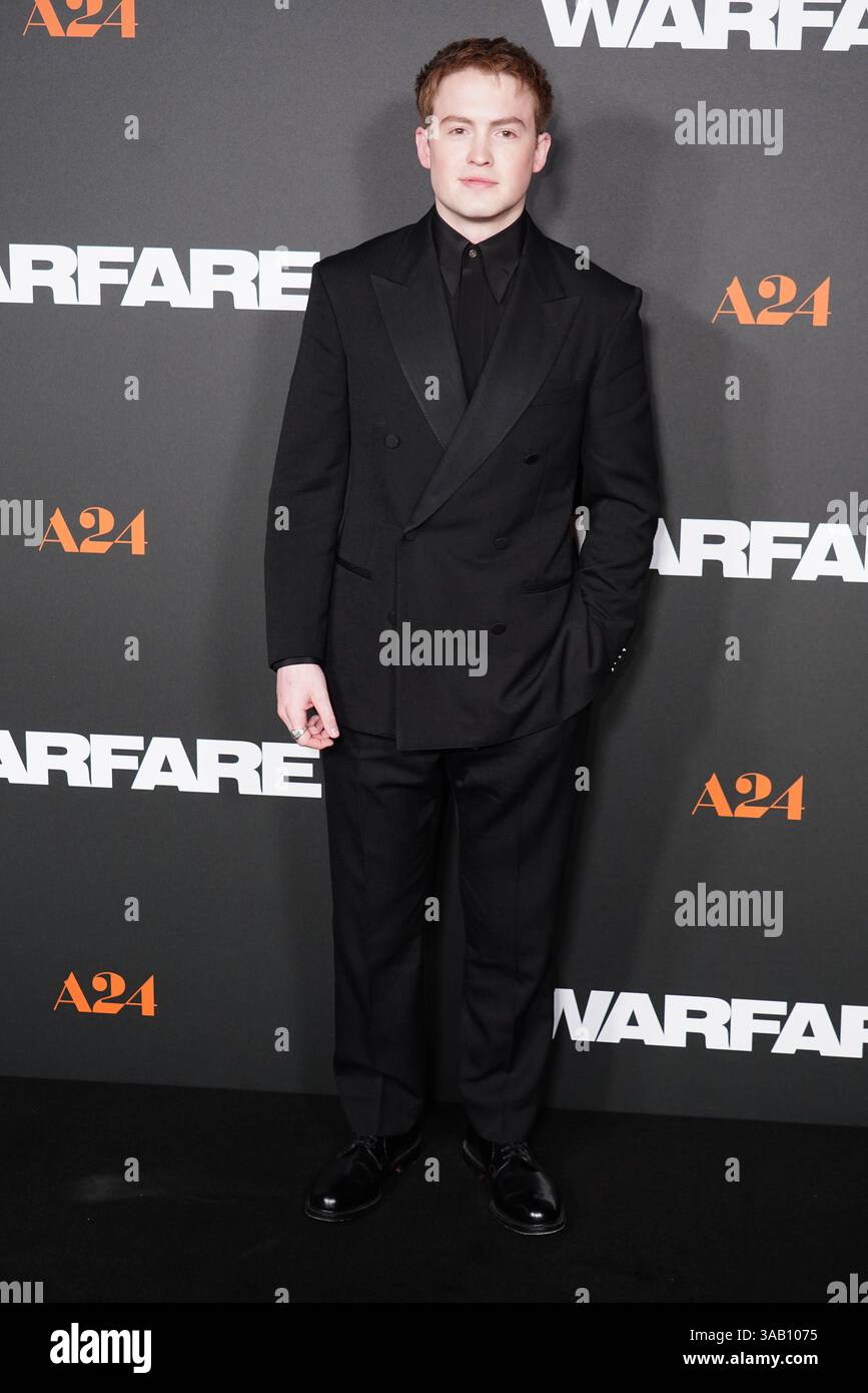 Kit Connor arriving for a special screening of Warfare, at The Cinema ...