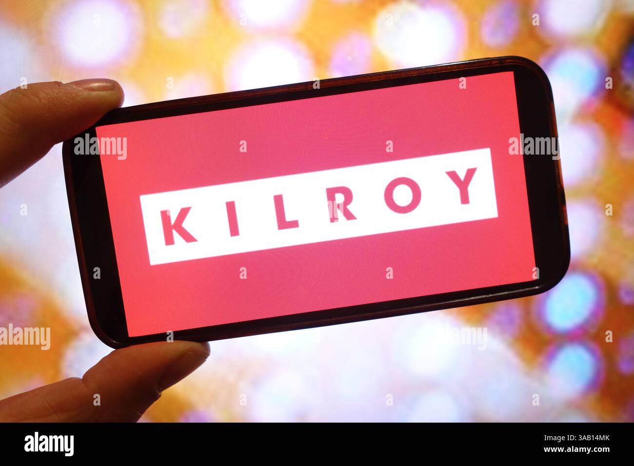 In this photo illustration, the Kilroy Realty company logo is seen ...