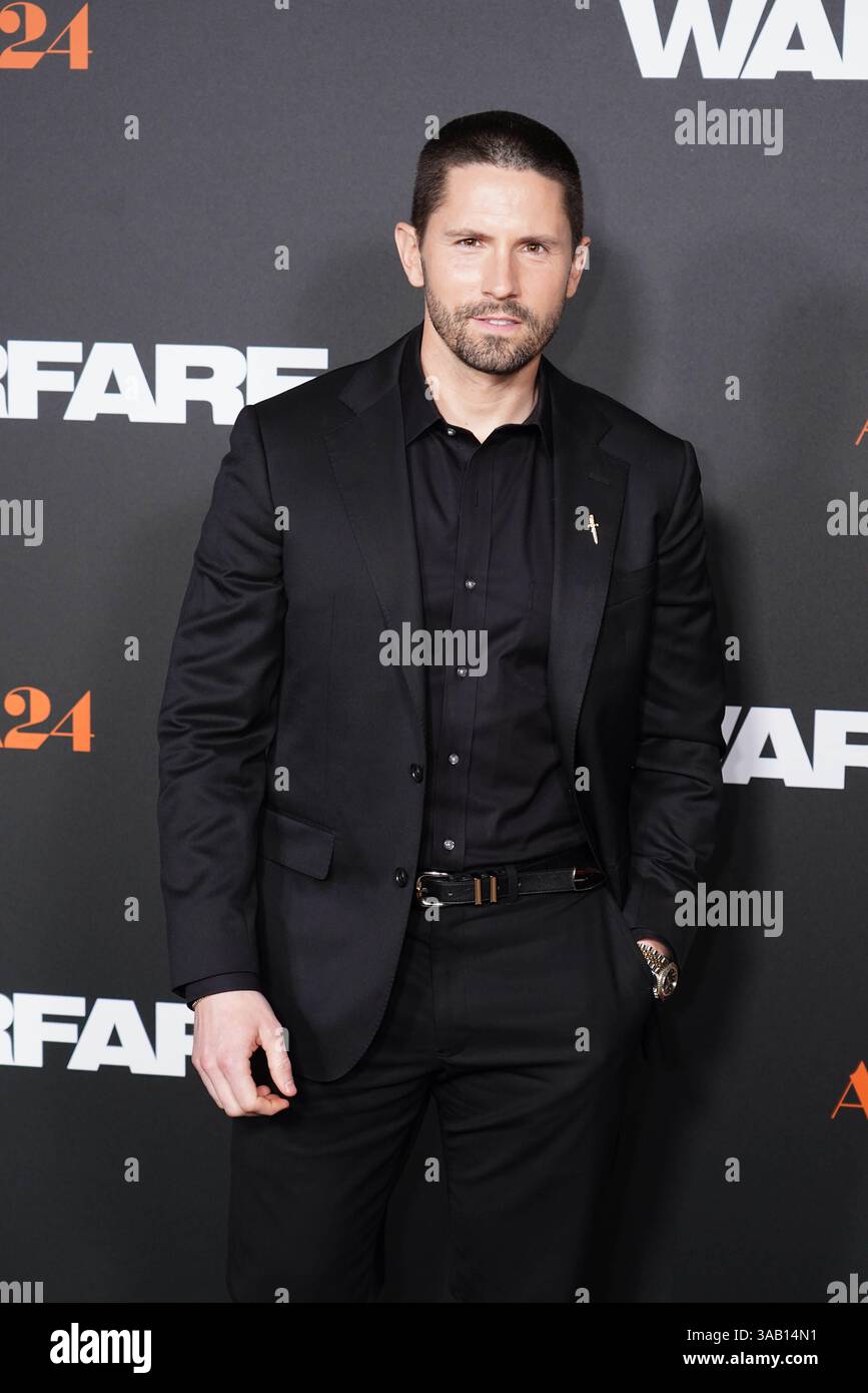 Evan Holtzman arriving for a special screening of Warfare, at The ...