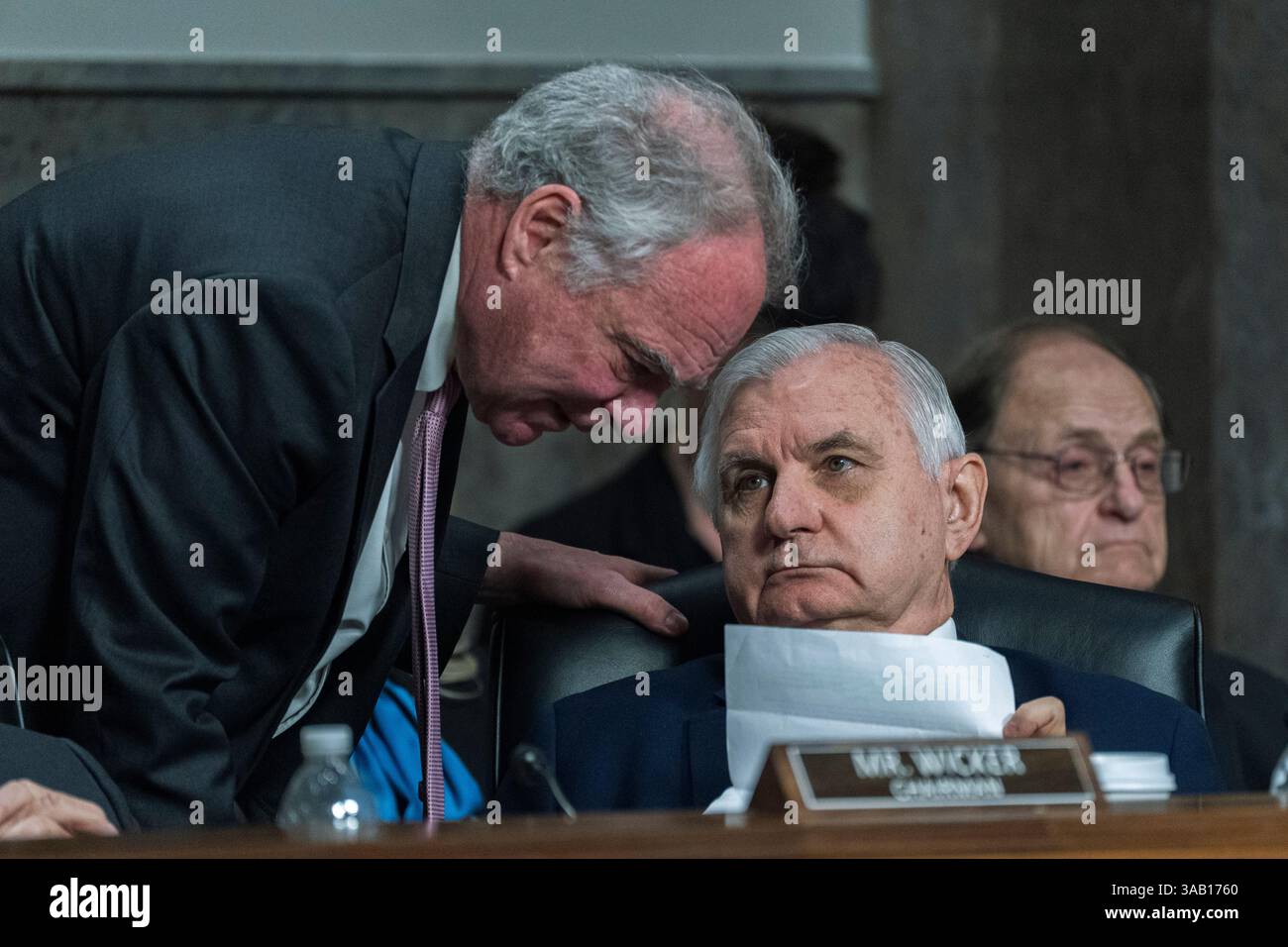Senate Armed Services Committee ranking member Jack Reed, D-R.I., right ...