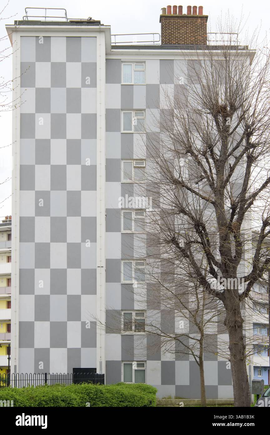 Side view of flats at Bradley House on the Abbeyfield Estate in ...