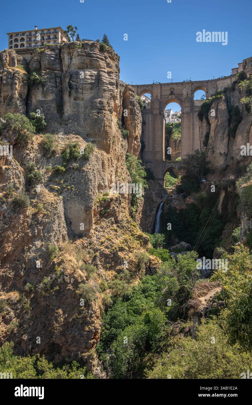 Vertical Landscape of Puente Nuevo in Ronda. Beautiful Town on Rock and ...