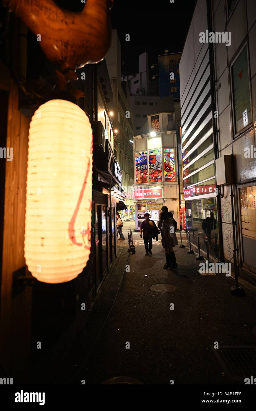Night streets of Tokyo, Japan – neon-lit alleys, bicycles, and vibrant ...