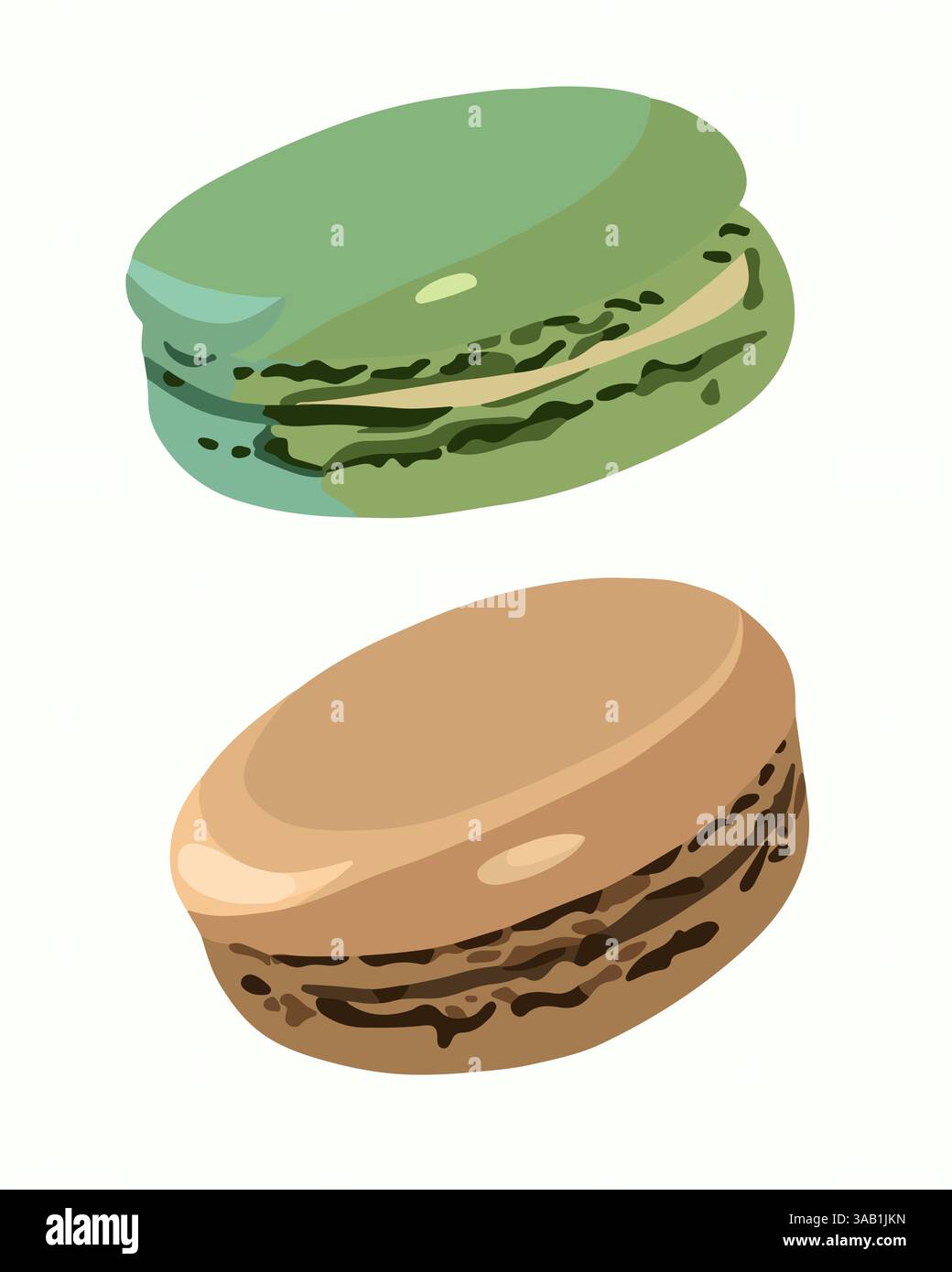 Vector isolated illustration with macaroons on a white background Stock ...