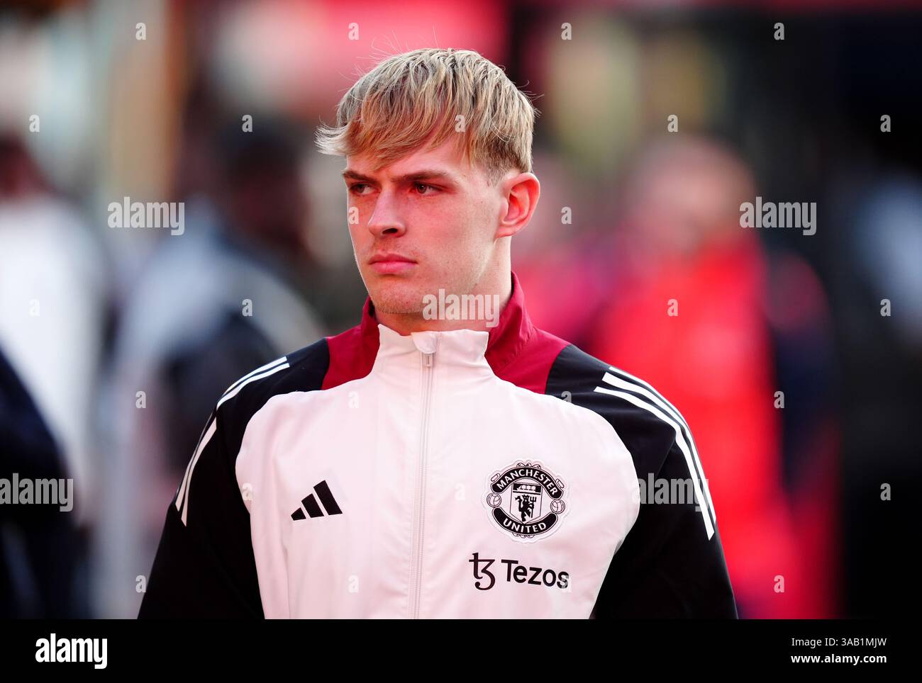 Manchester United's Toby Collyer ahead of the Premier League match at ...