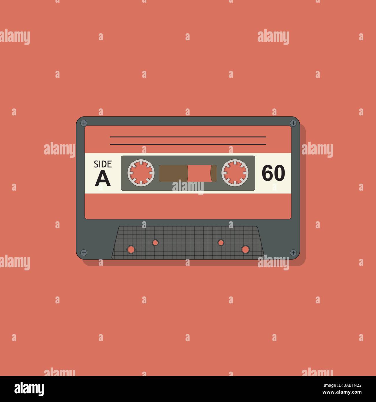 Retro audio tape cassette. Flat design vector illustration Stock Vector ...