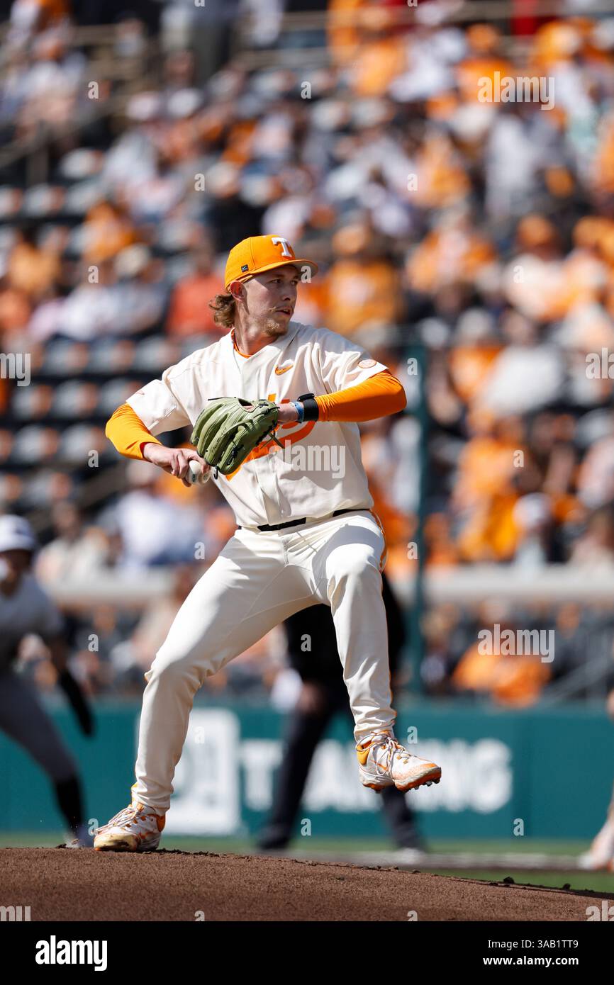 Tennessee Volunteers starting pitcher Tanner Franklin (50) in action ...