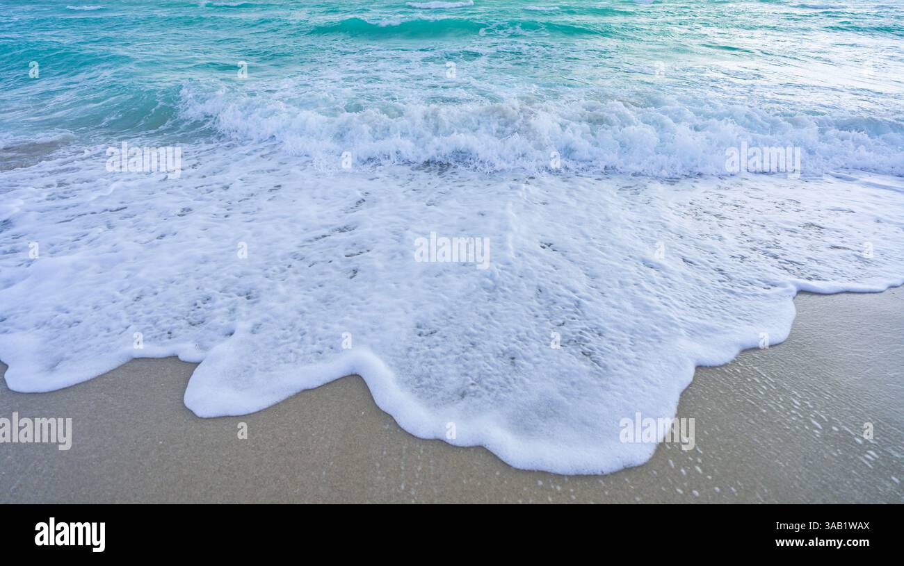 Ocean waves background. Tropical ocean waves. Blue seaside view. Foamy ...