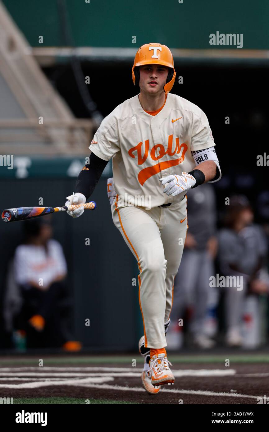 Tennessee Volunteers catcher Stone Lawless (27) hits a home run against ...
