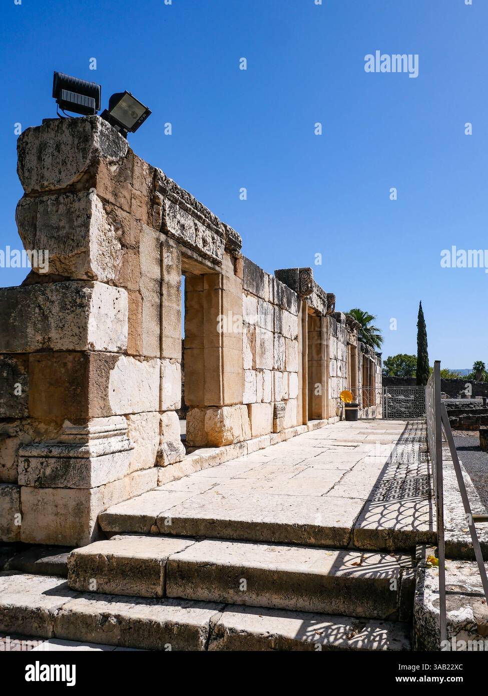 Facade of the Byzantine period synagogue at the archaeological site of ...