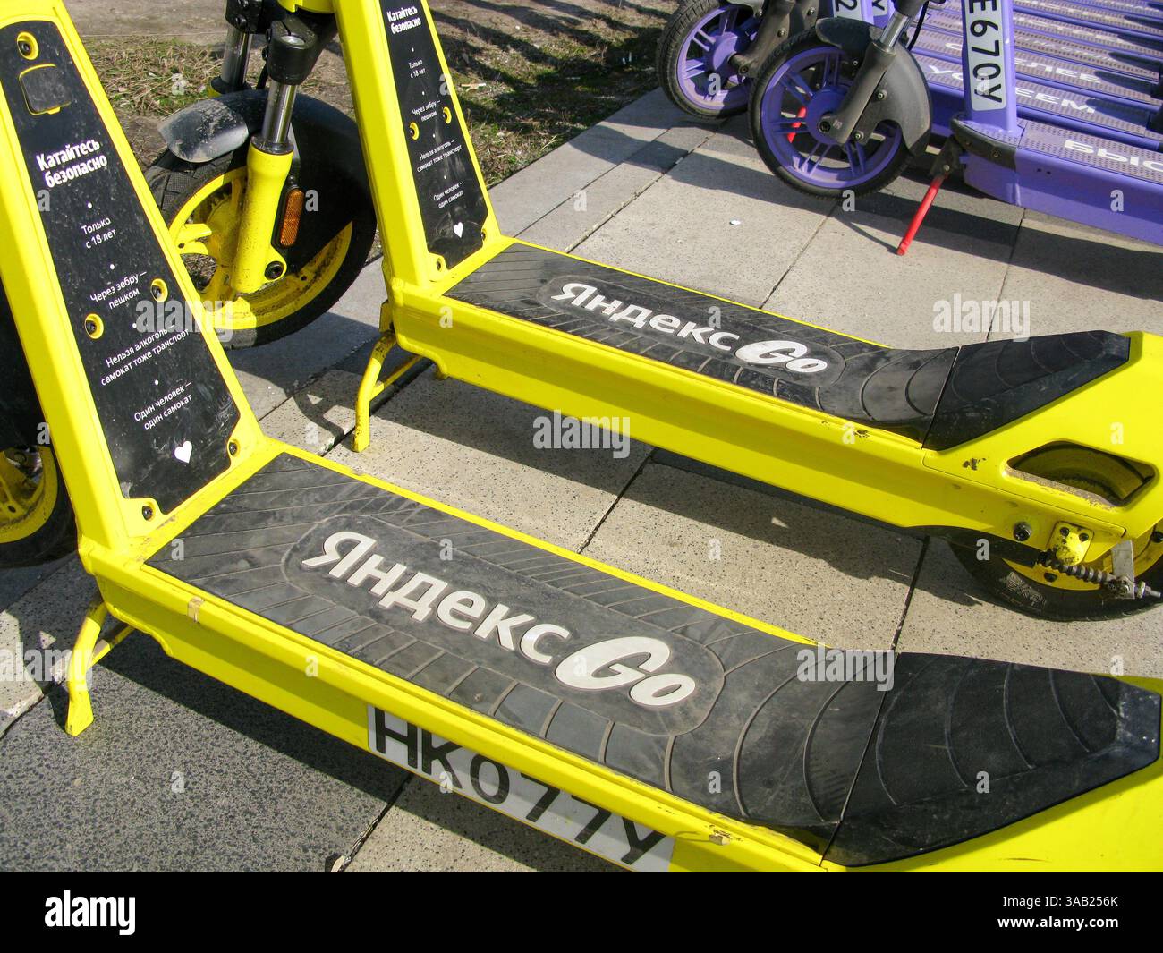 Moscow, Russia. 31st Mar, 2025. Yandex Go logos on Yandex sharing ...