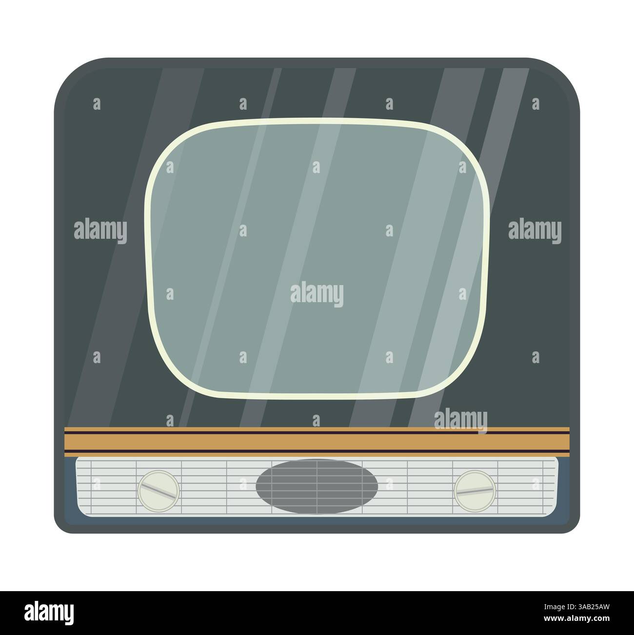 Vector illustration. Analogue retro TV , channel and signal selector ...