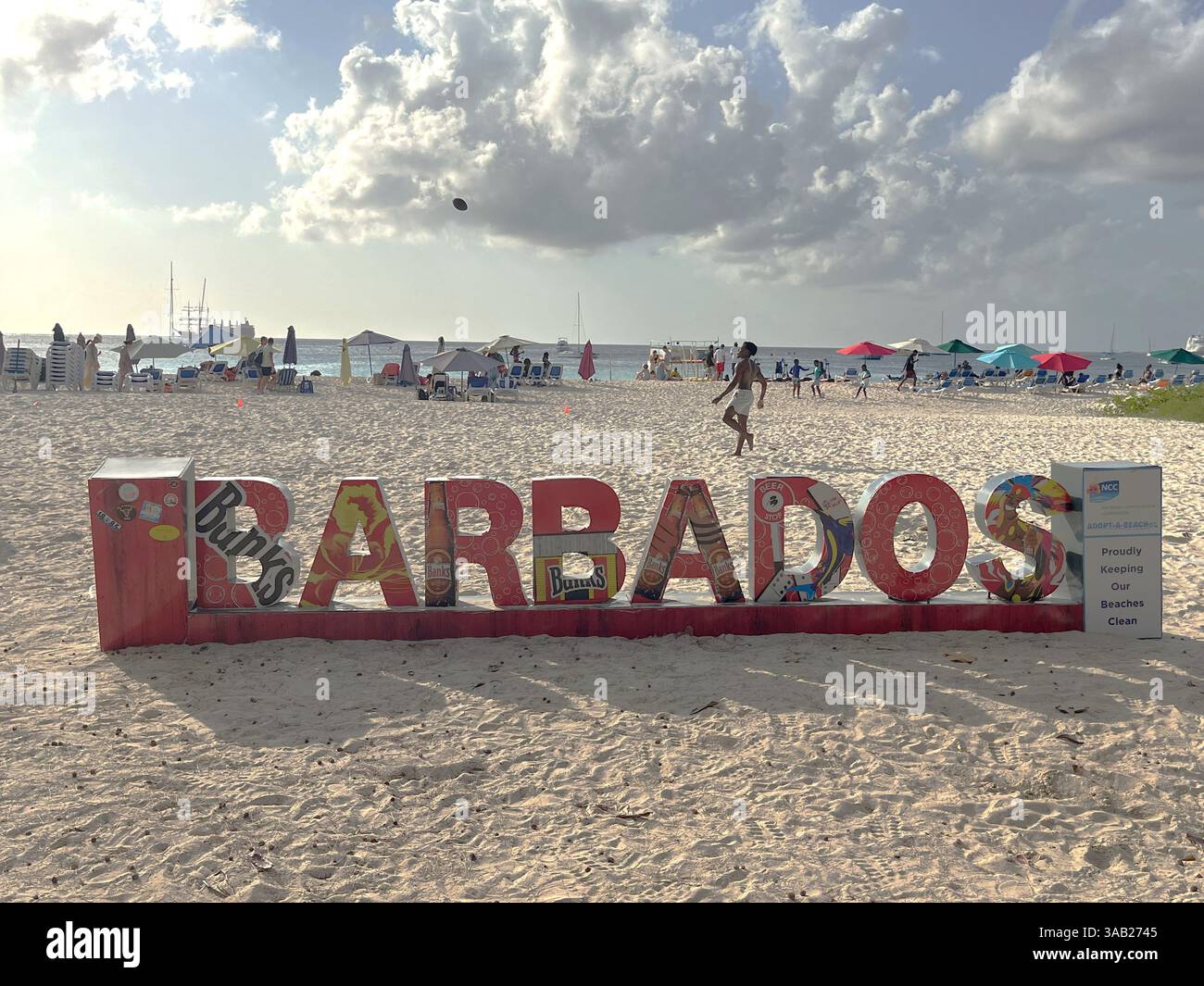Bridgetown, Barbados - Jan 04, 2025: A Barbados sign on Brown's Beach ...