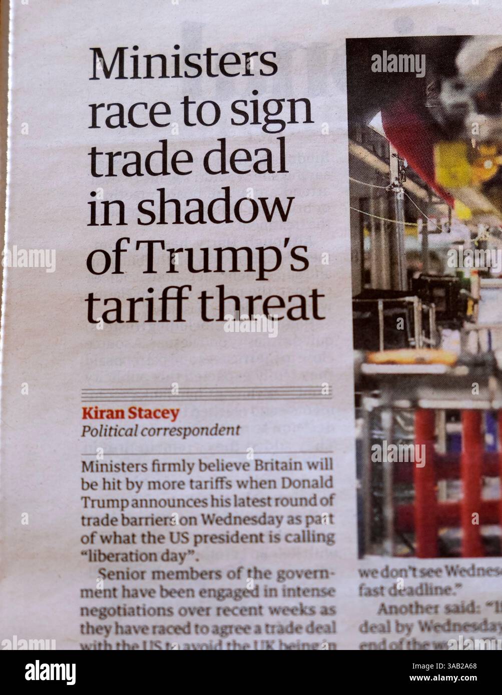 British 'Ministers race to sign trade deal in shadow of Trump's tariff ...