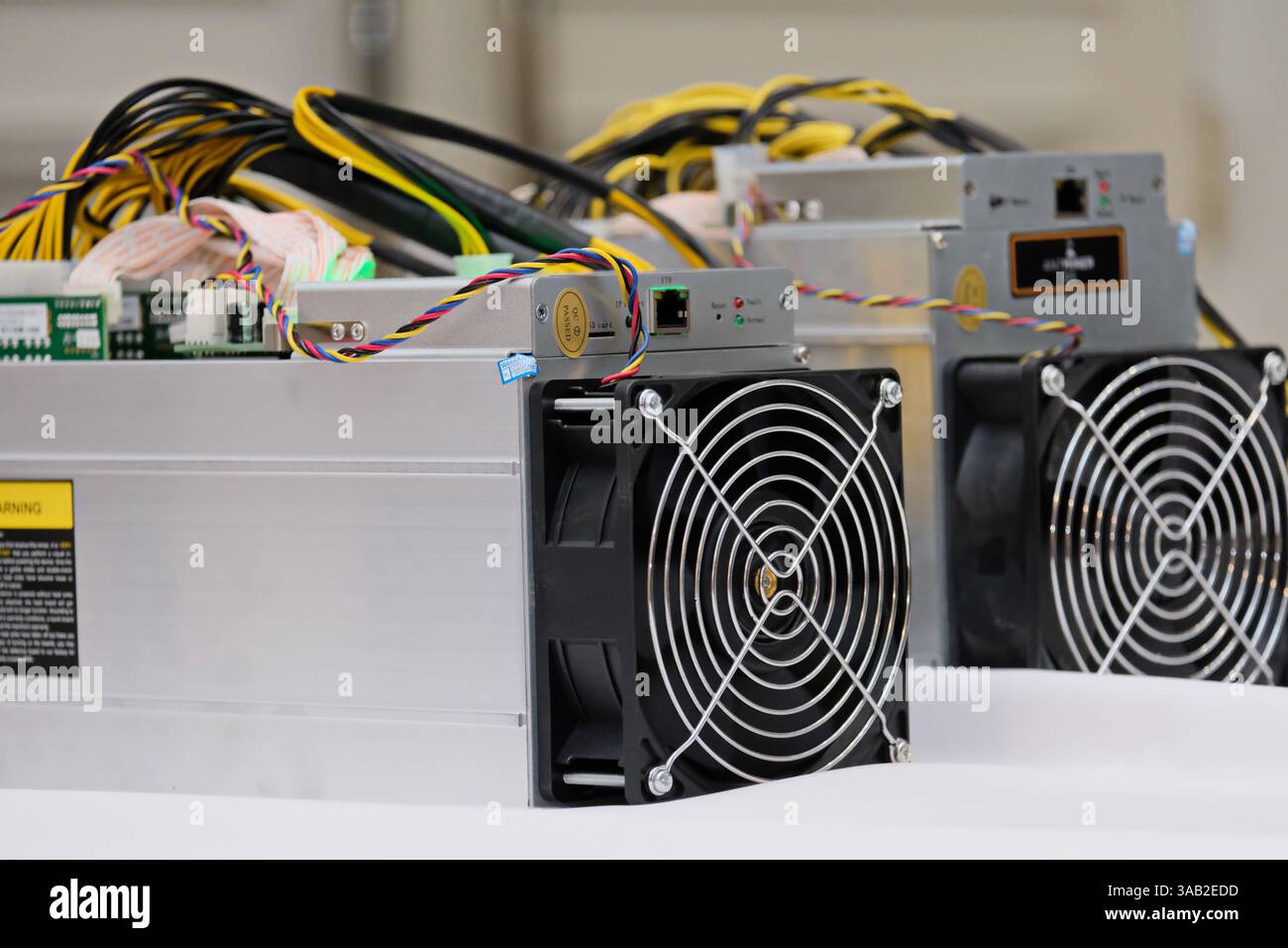 Cryptocurrency equipment mining money electronic hi-res stock ...