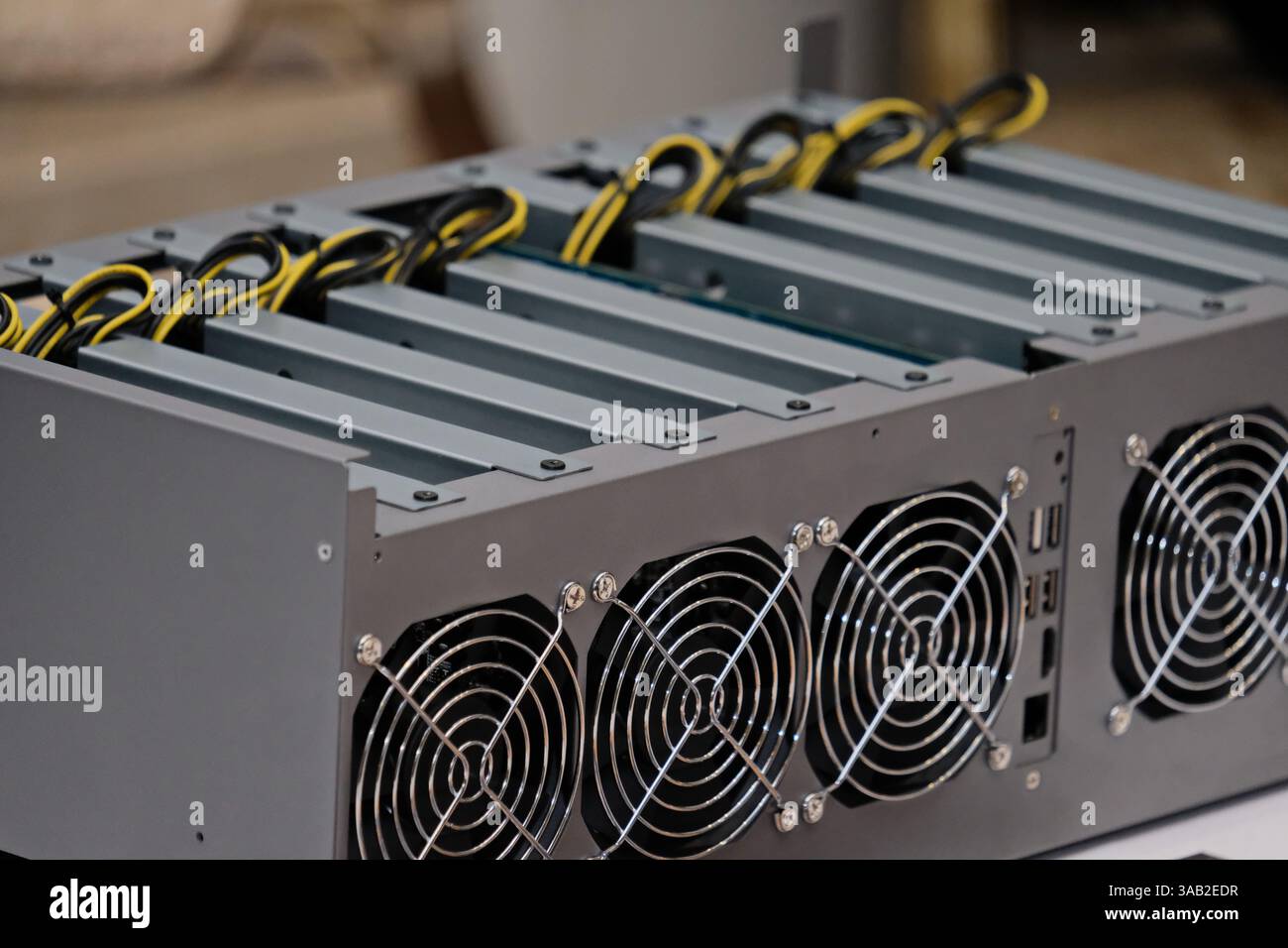 Cryptocurrency equipment mining money electronic hi-res stock ...