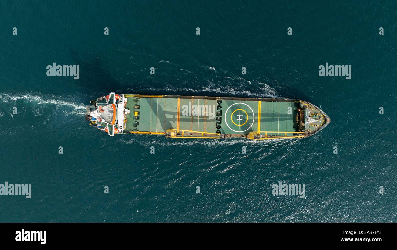 Aerial view large tanker ship hi-res stock photography and images - Alamy