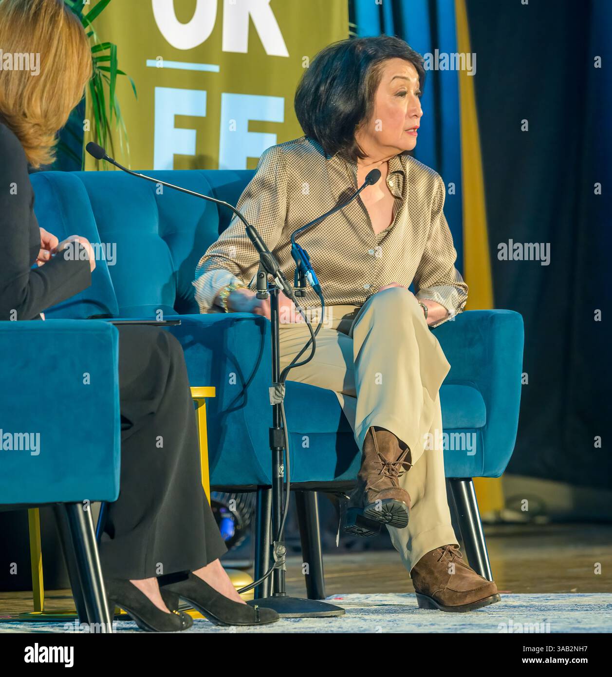 NEW ORLEANS, LA, USA - MARCH 28, 2025: Connie Chung being interviewed ...
