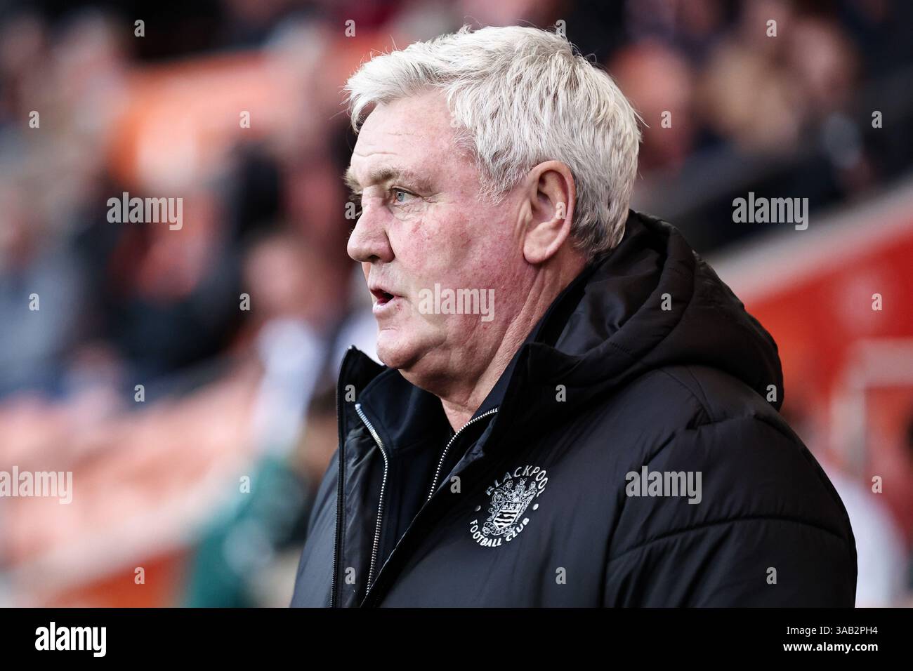 Blackpool, UK. 01st Apr, 2025. Steve Bruce manager of Blackpool looks ...