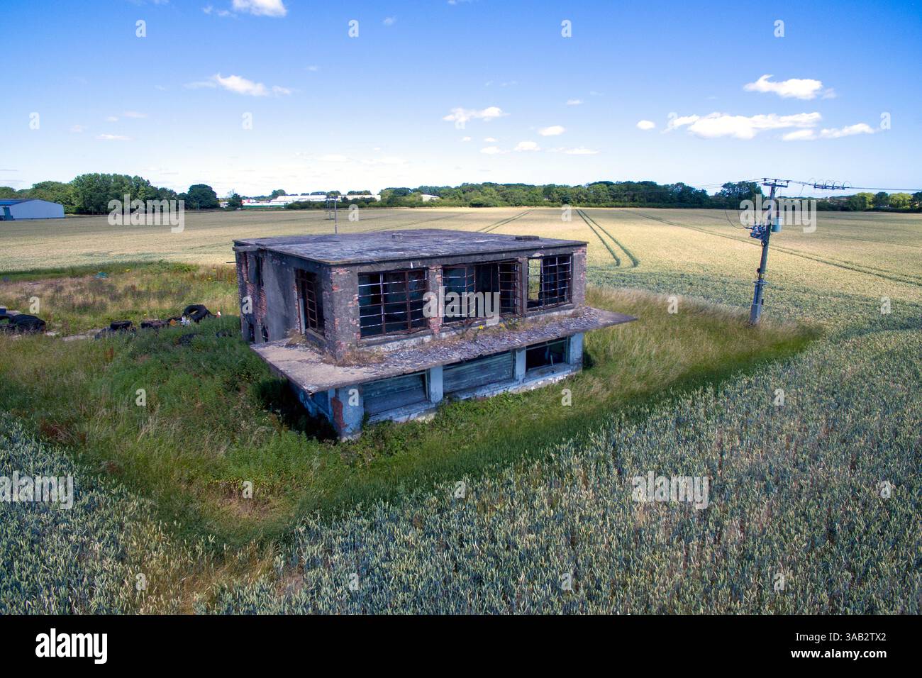 aerial view of RAF Catfoss control tower east Yorkshire,World war two ...