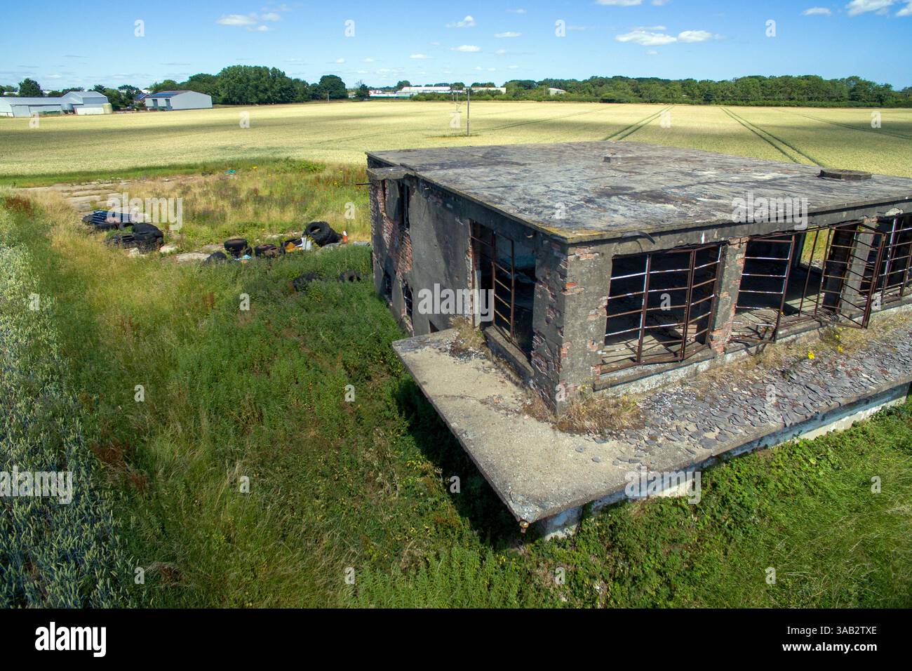 aerial view of RAF Catfoss control tower east Yorkshire,World war two ...