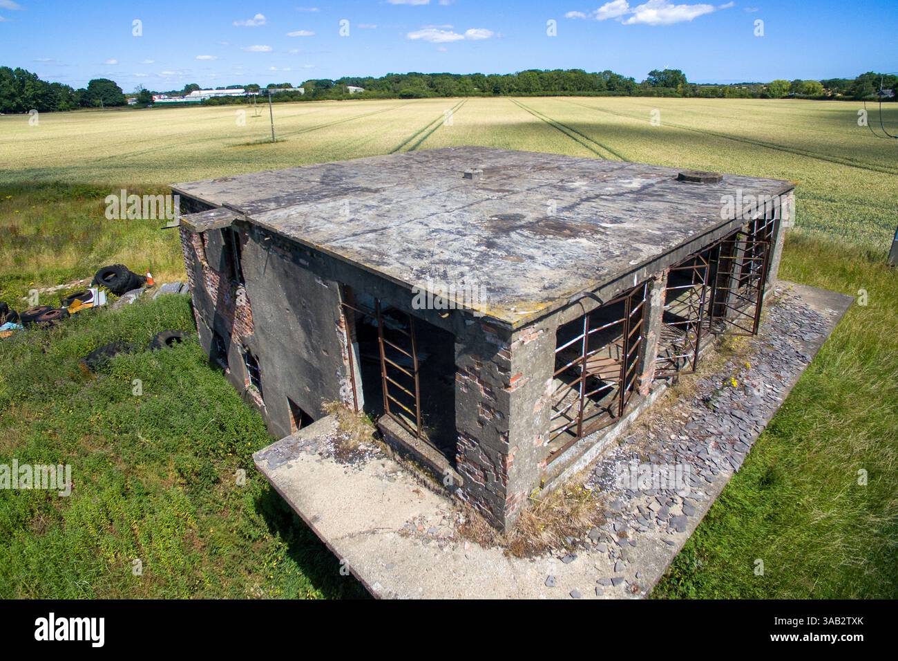 aerial view of RAF Catfoss control tower east Yorkshire,World war two ...