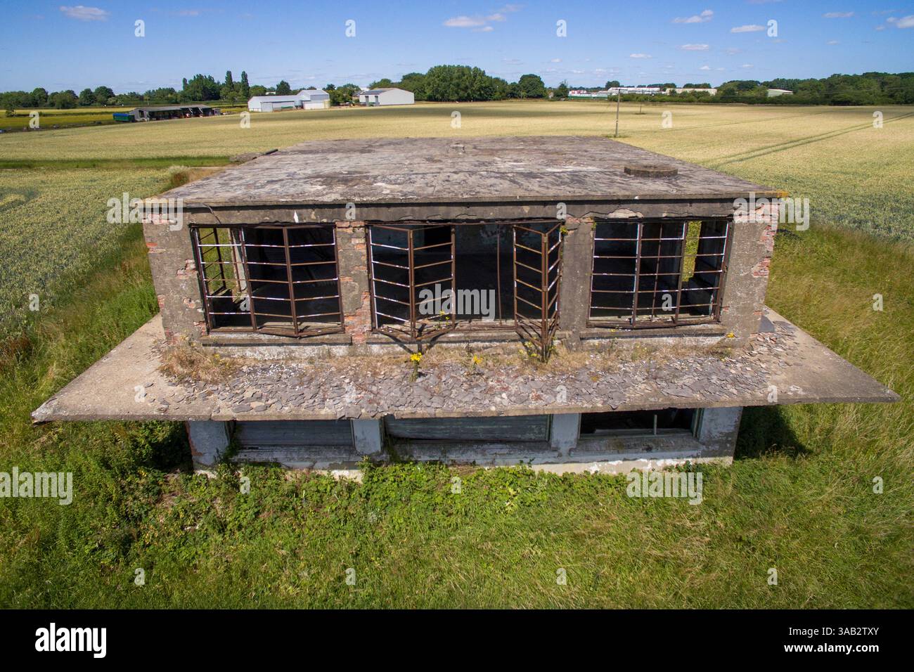 aerial view of RAF Catfoss control tower east Yorkshire,World war two ...