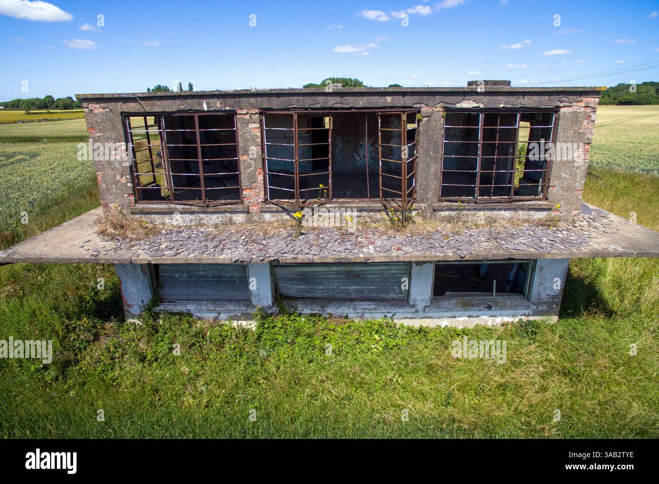 aerial view of RAF Catfoss control tower east Yorkshire,World war two ...