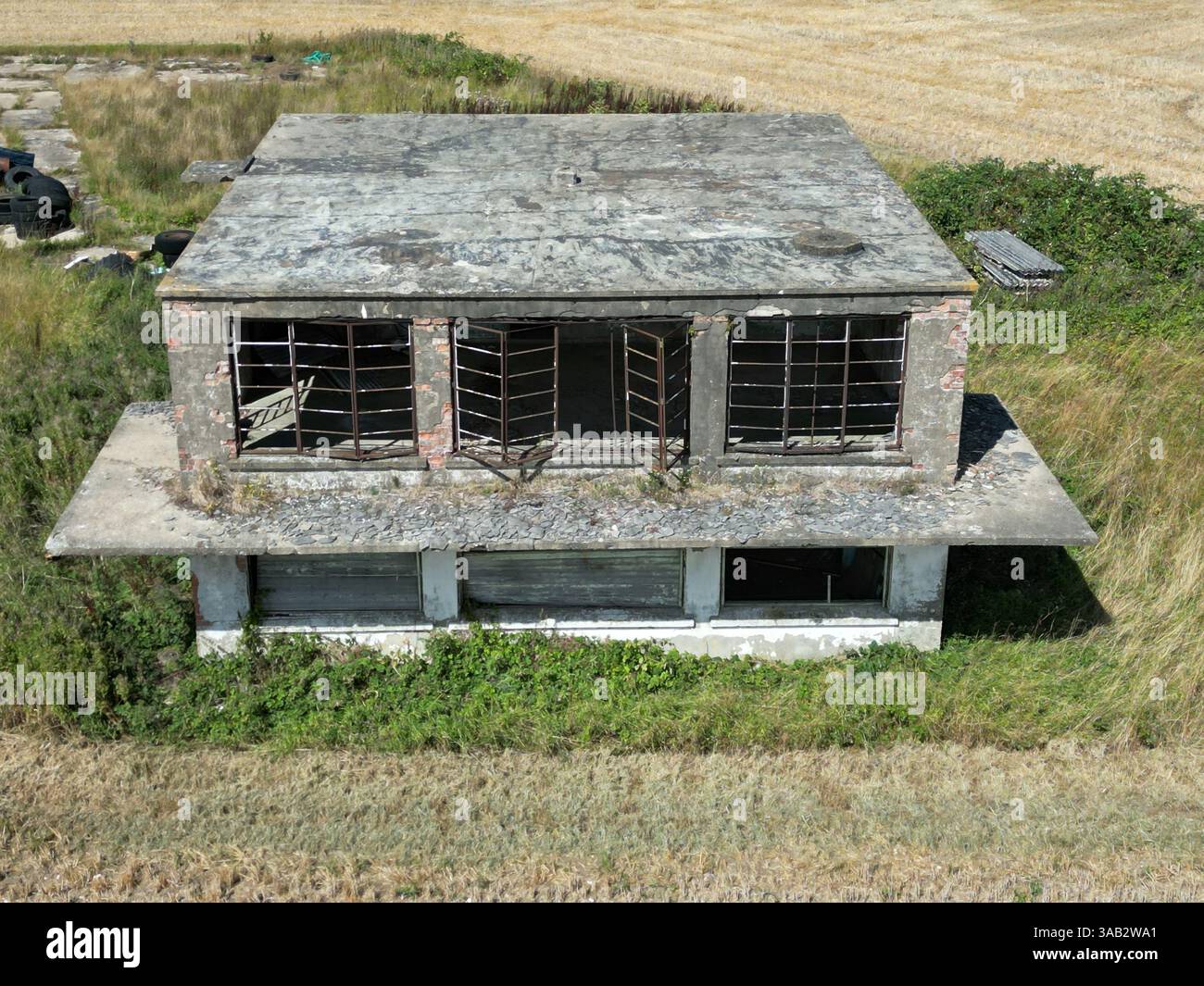 aerial view of RAF Catfoss control tower east Yorkshire,World war two ...