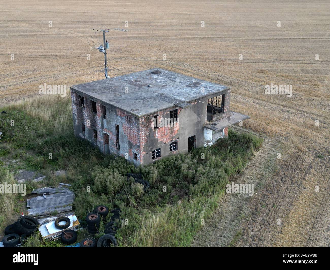 aerial view of RAF Catfoss control tower east Yorkshire,World war two ...